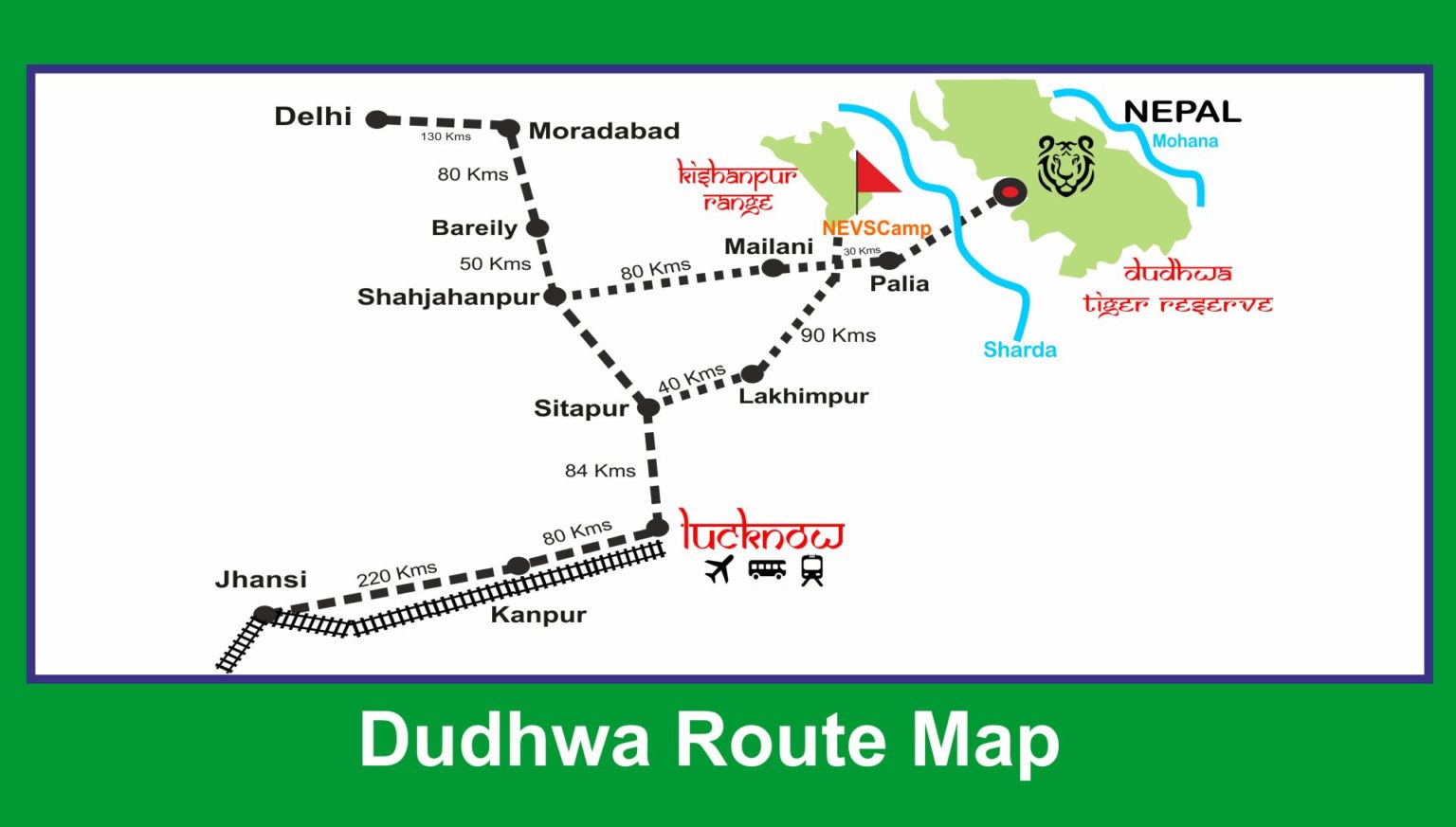 Route Map – Dudhwa National Park